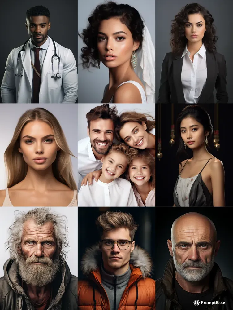 Nice Photo Stock Of Realistic Face Midjourney Prompt | PromptBase