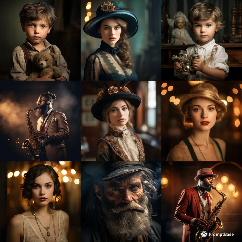 Magical Vintage Portrait Photographs Midjourney Prompt | PromptBase