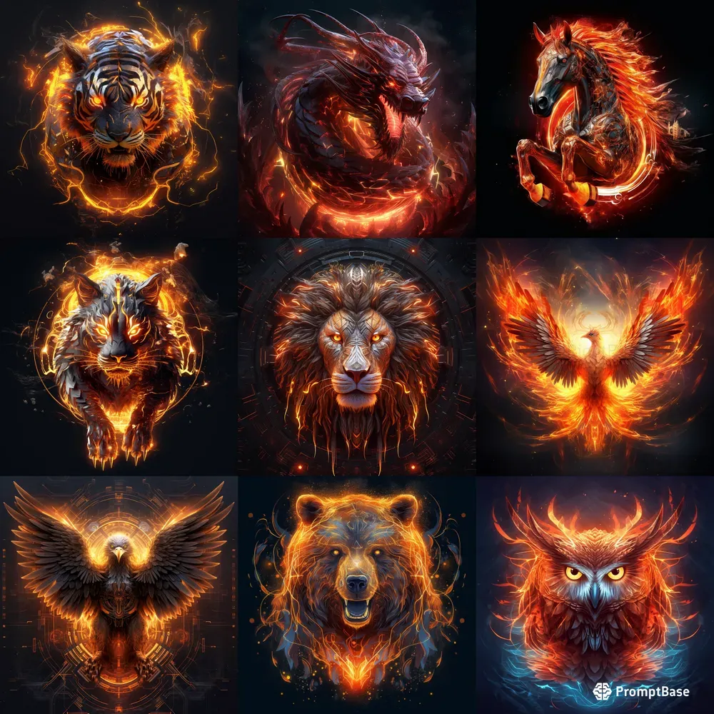 Elemental Fusion Animals Midjourney Prompt | PromptBase