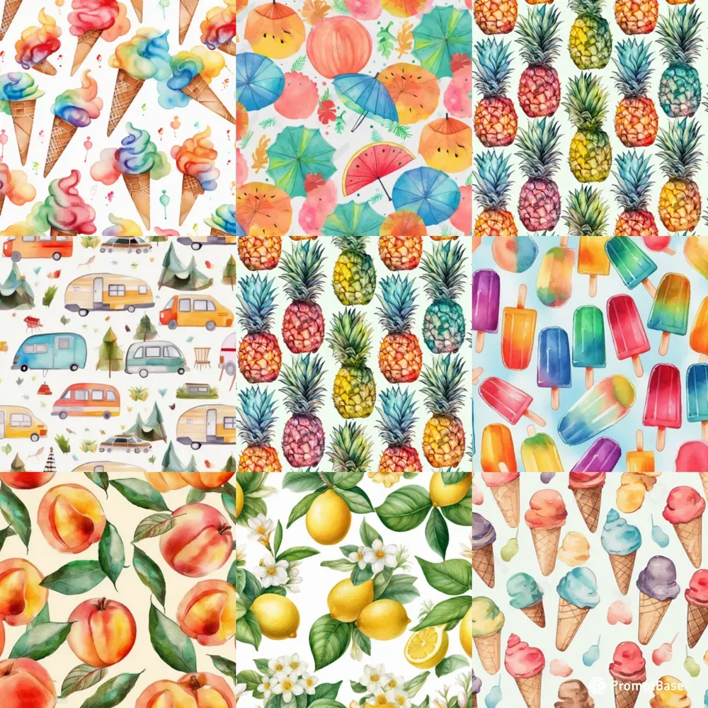 Cute Summer Patterns Midjourney Prompt | PromptBase