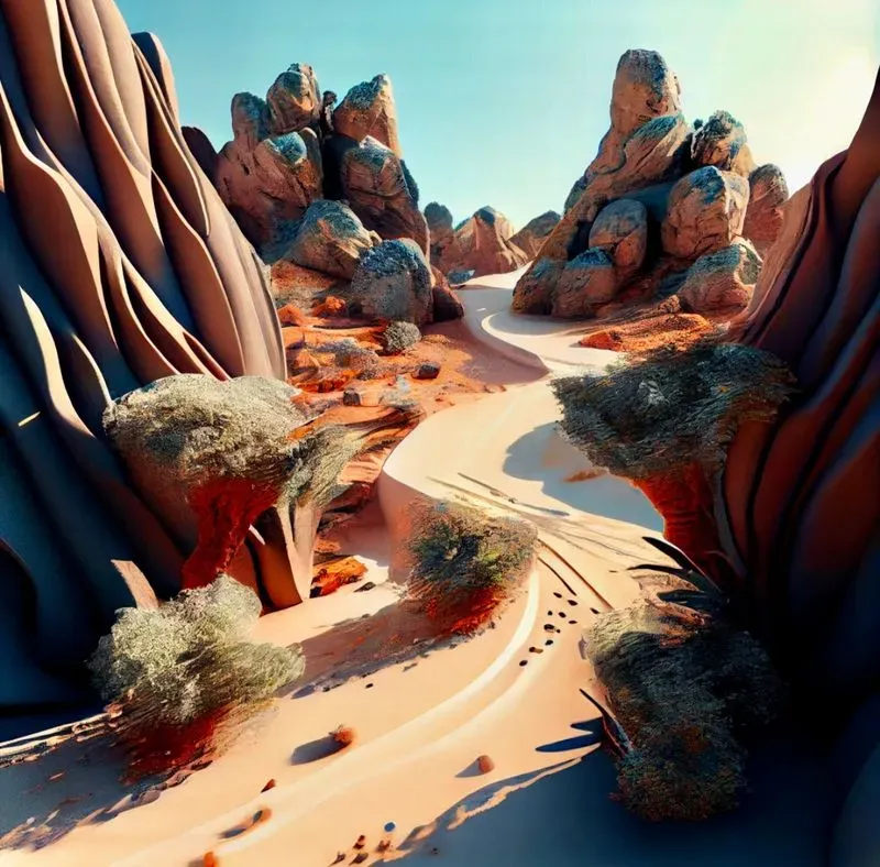 Pixar Style Desert Environments Midjourney Prompt | PromptBase