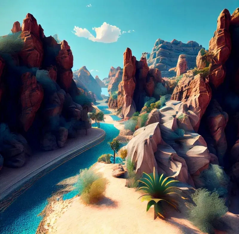 Pixar Style Desert Environments Midjourney Prompt | PromptBase