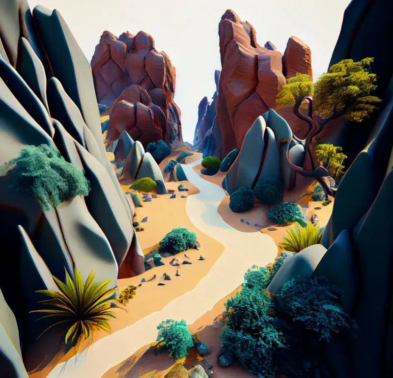 Pixar Style Desert Environments Midjourney Prompt | PromptBase