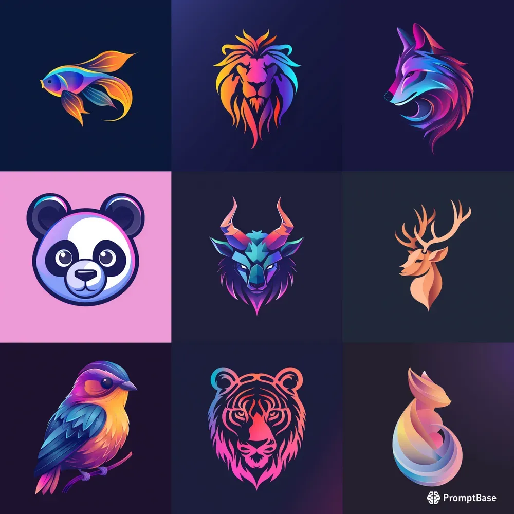 Magic Pastel Animal Logos Midjourney Prompt | PromptBase