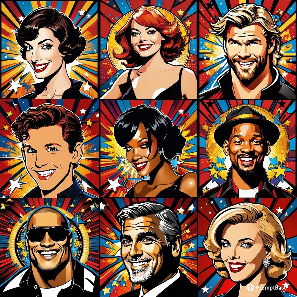 Retro Pop Star Characters Stable Diffusion Prompt | PromptBase