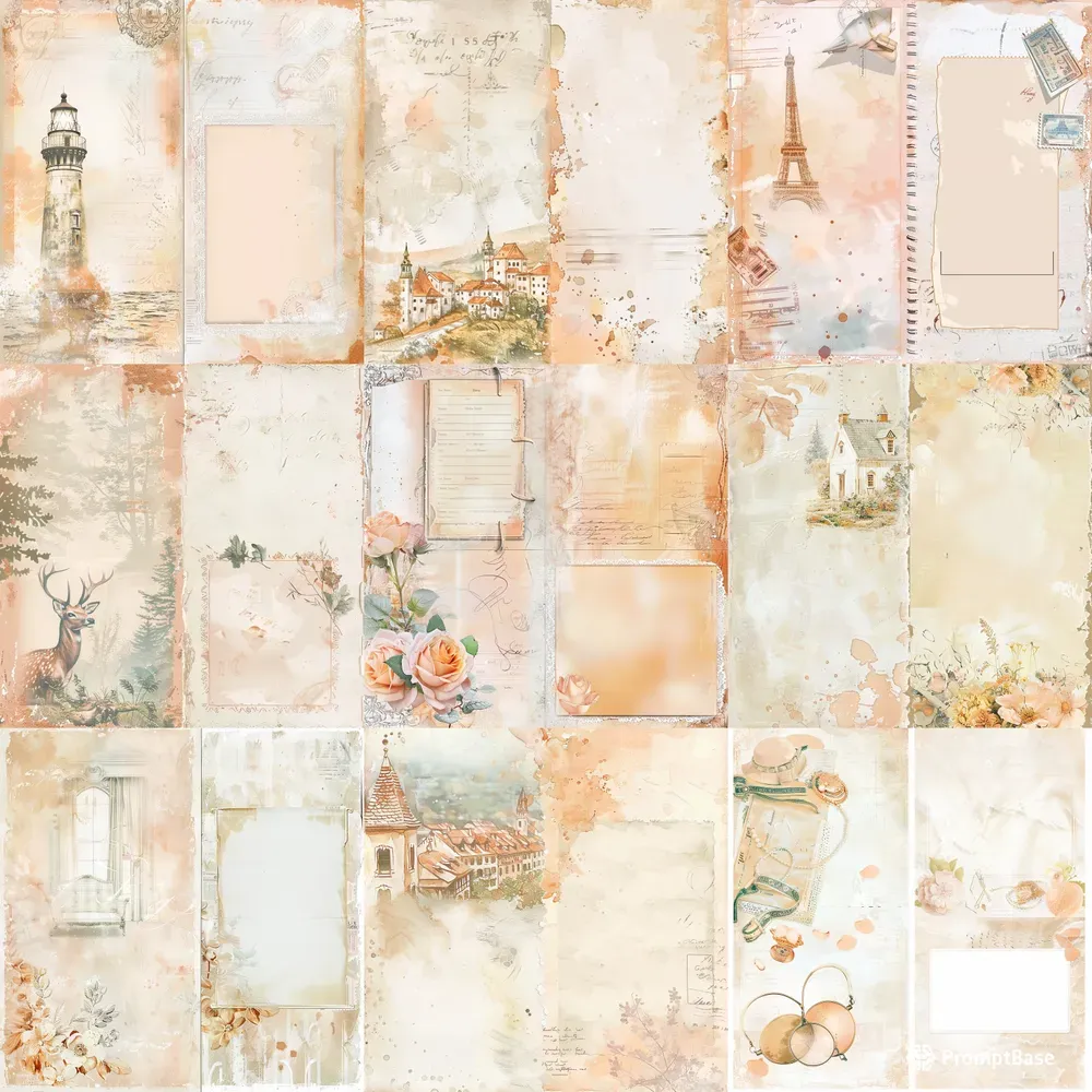 Romantic Scrapbook Daily Planner Paper Midjourney Prompt | PromptBase