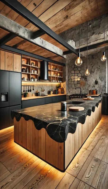 Modern Industrial Kitchen Designs DALL·E Prompt | PromptBase
