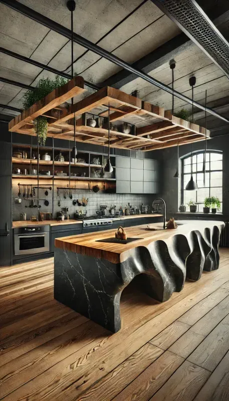 Modern Industrial Kitchen Designs DALL·E Prompt | PromptBase