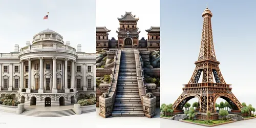 3D Letters Made By Countries Monuments DALL·E Prompt | PromptBase