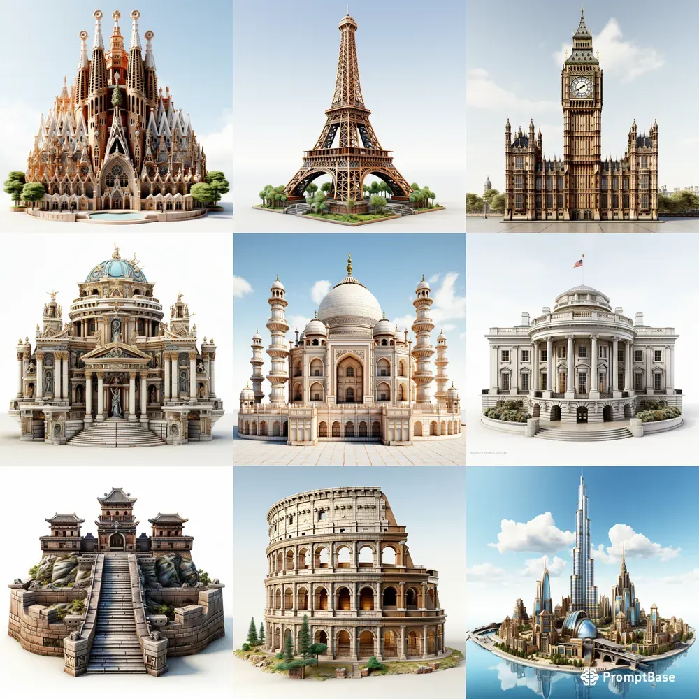 3D Monuments Midjourney Prompt | PromptBase