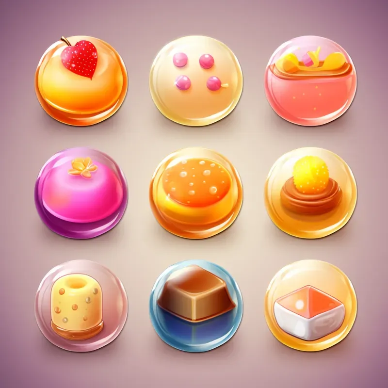Vibrant 3D Sweet Treat Icons Midjourney Prompt | PromptBase