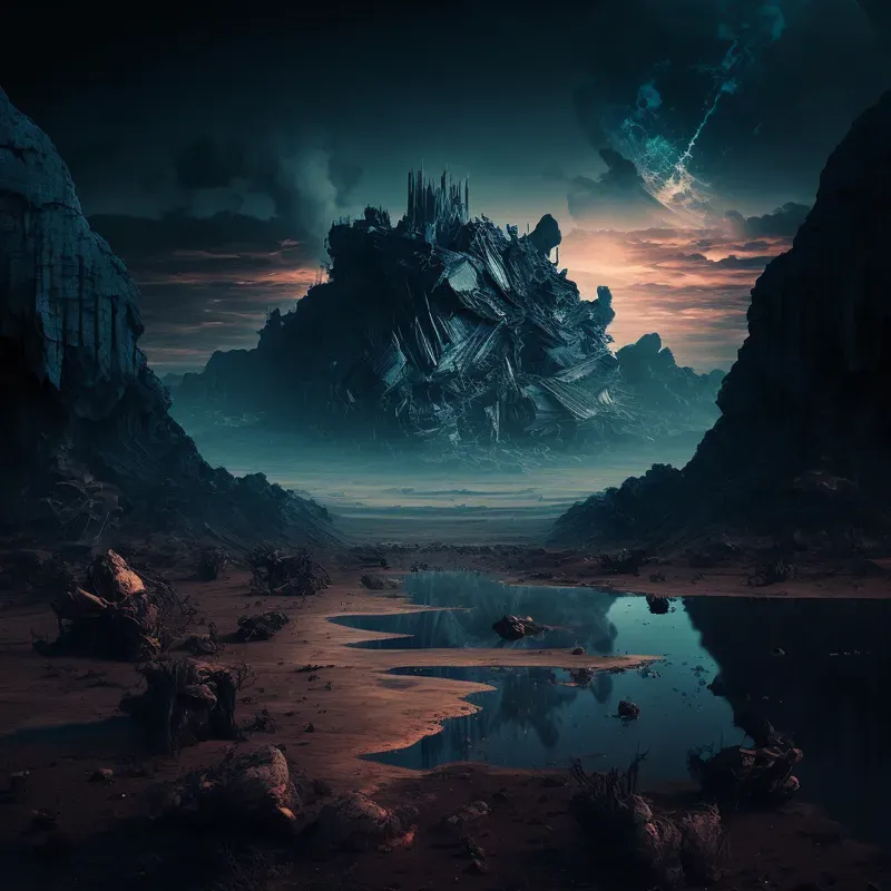 Surreal Landscape Renders Midjourney Prompt | PromptBase