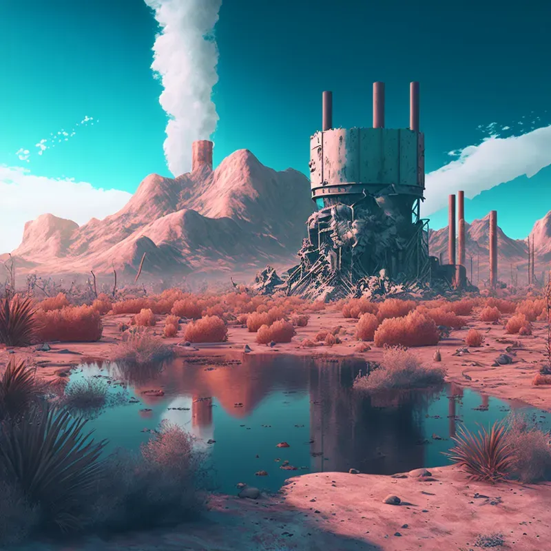 Surreal Landscape Renders Midjourney Prompt | PromptBase