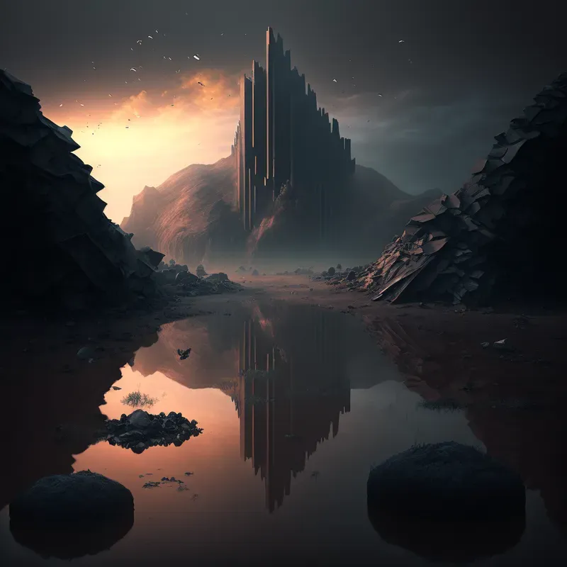 Surreal Landscape Renders Midjourney Prompt | PromptBase