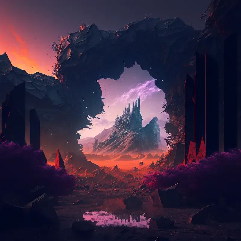 Surreal Landscape Renders Midjourney Prompt | PromptBase