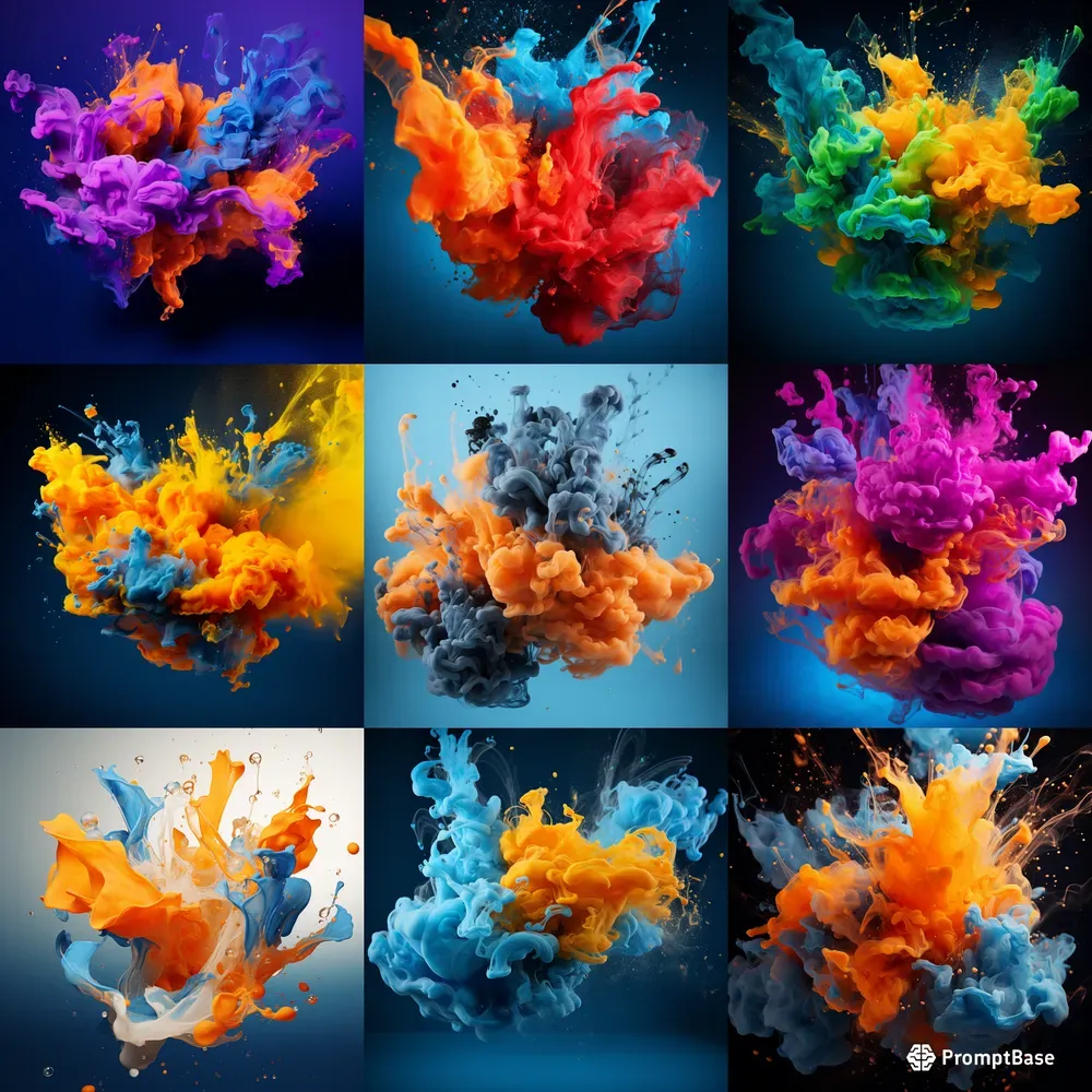 Hyperrealistic Color Splash Creations Midjourney Prompt | PromptBase