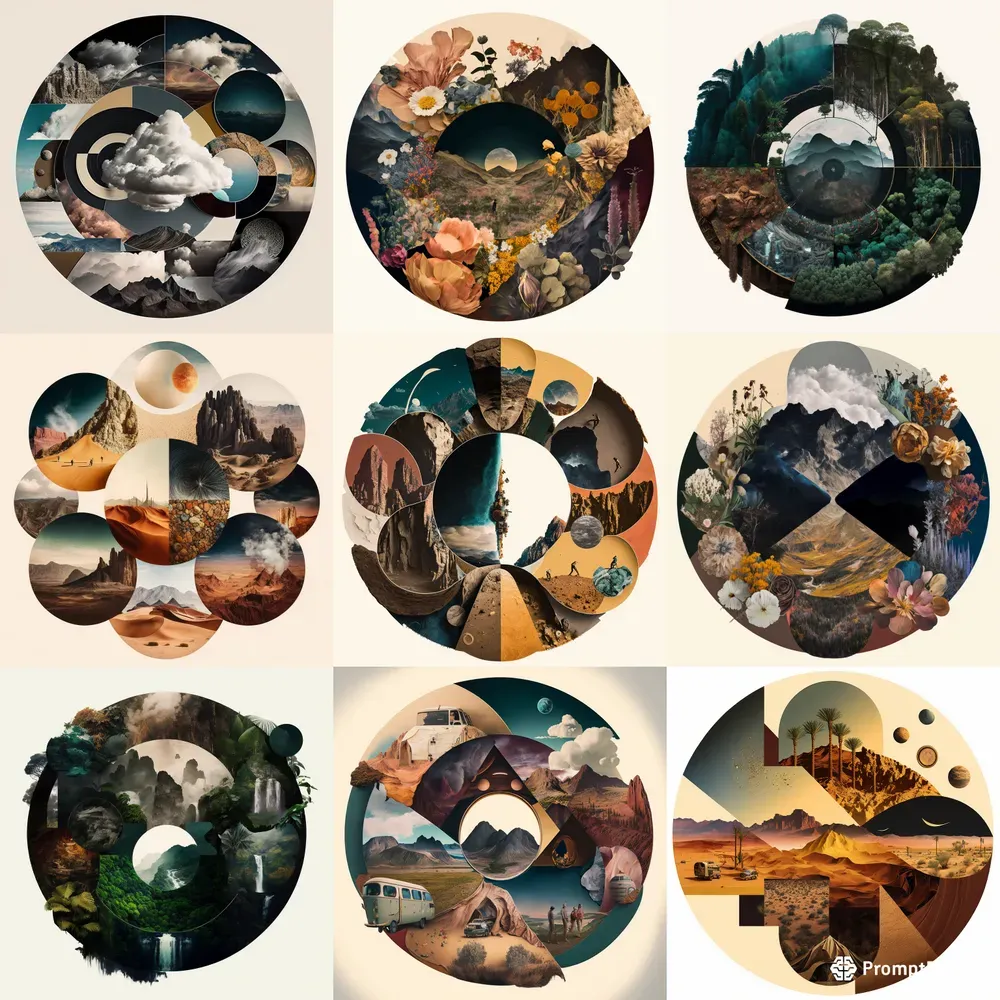 Beautiful Surrealist Photo Collages Midjourney Prompt | PromptBase