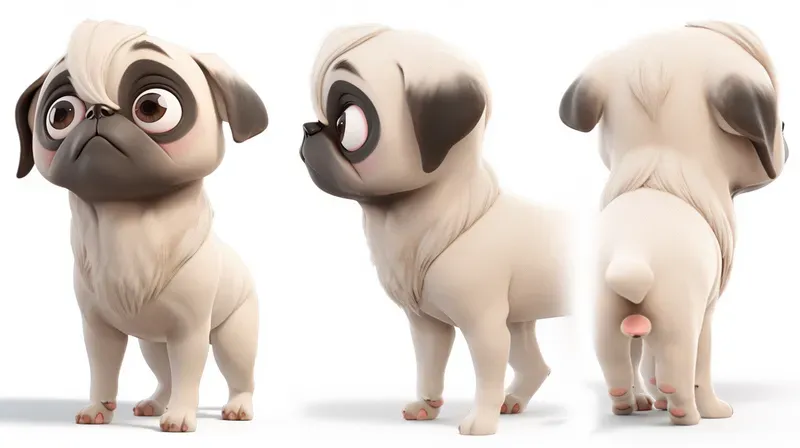 Three Views Of Cartoon Characters Midjourney Prompt | PromptBase