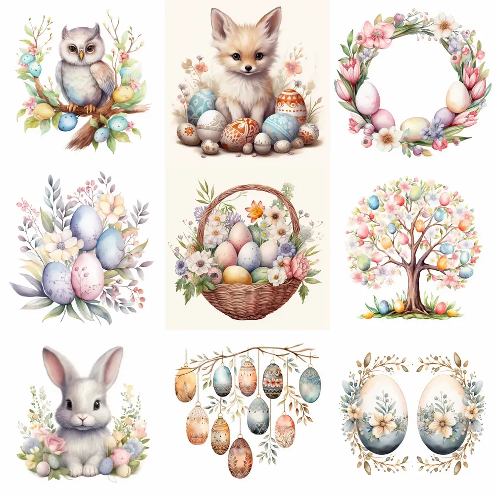 Easter Watercolor Clipart Boho Style Midjourney Prompt | PromptBase