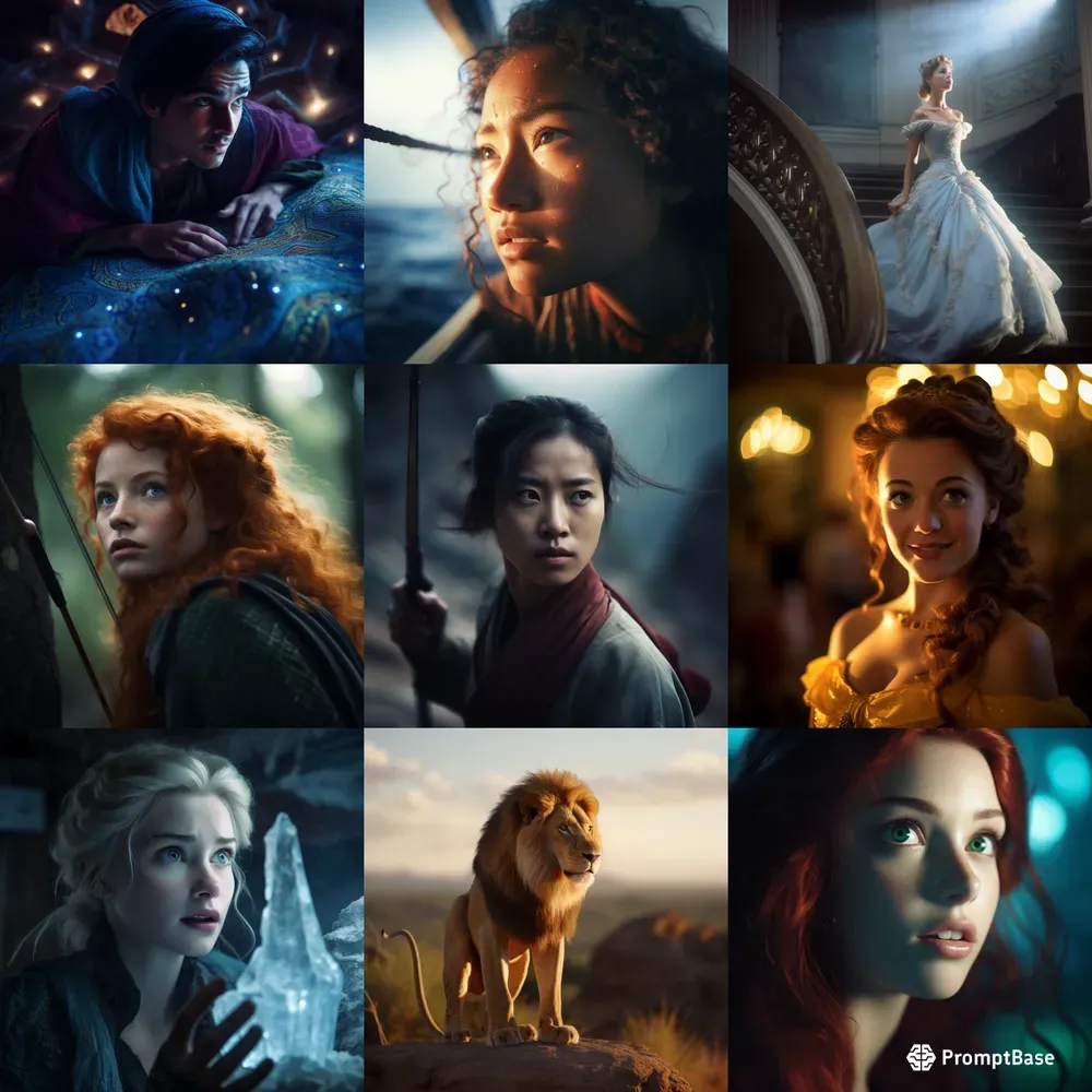 Photorealistic Disney Portraits Midjourney Prompt | PromptBase