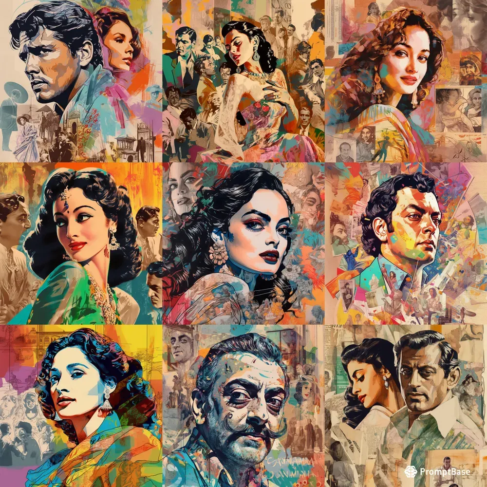 Bollywood Glamour Collages Midjourney Prompt | PromptBase