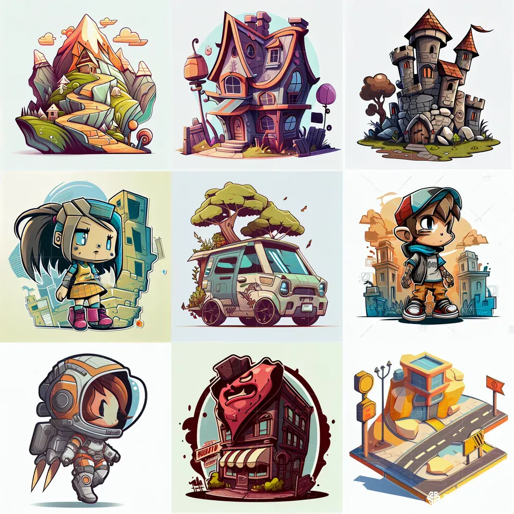 2D Stylized Fantasy Illustrations Midjourney Prompt | PromptBase