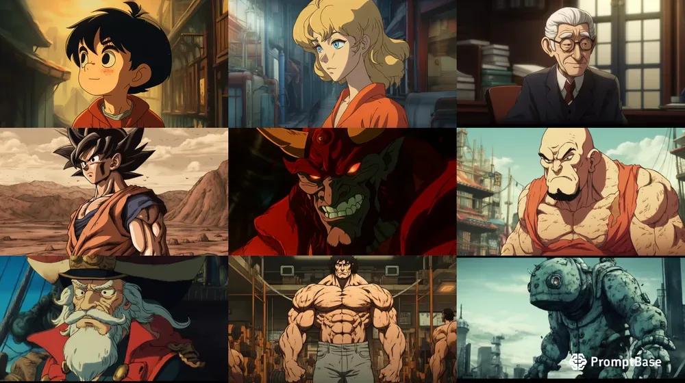 Toei Animation Style Characters Midjourney Prompt | PromptBase