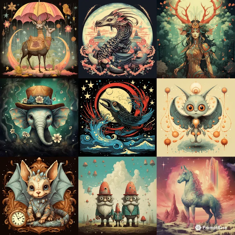Whimsical Vintage Fantasies Midjourney Prompt | PromptBase