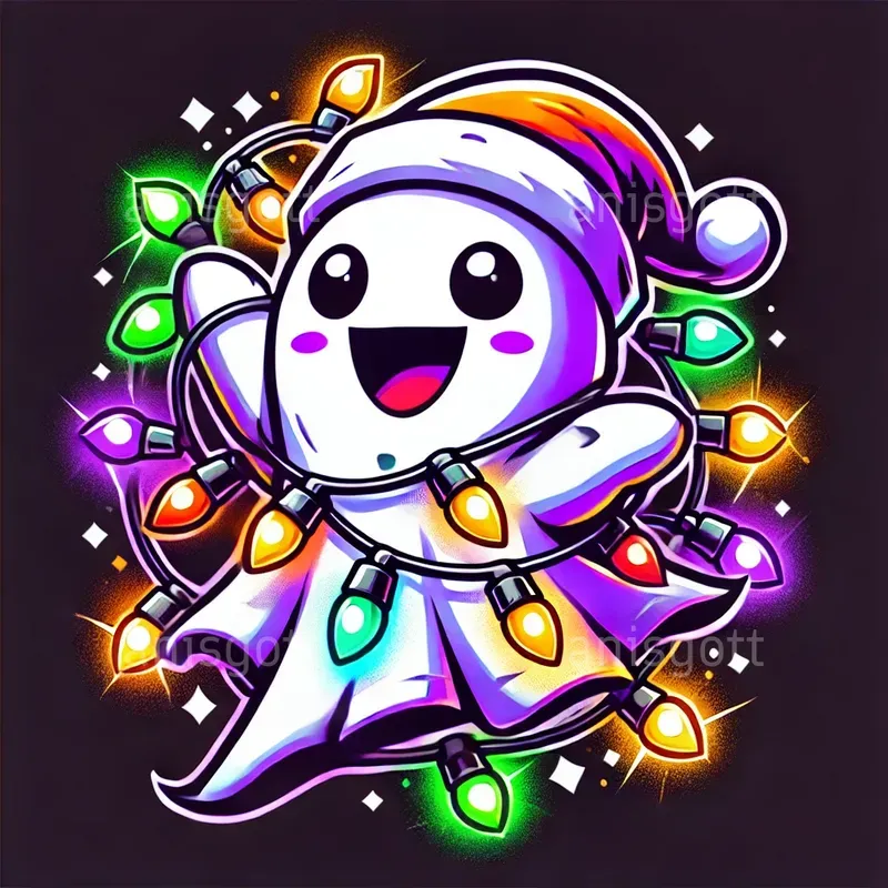 Cheerful Halloween Chibi Ghosts Cliparts DALL·E Prompt | PromptBase