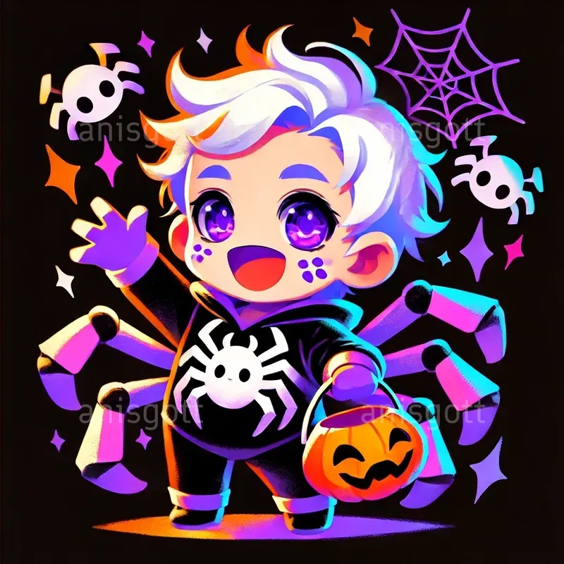 Cute Chibi Halloween Infants Cliparts Dall·e Prompt Promptbase