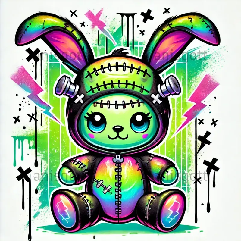 Chibi Cuteness Neon Eerie Plush Editions DALL·E Prompt | PromptBase