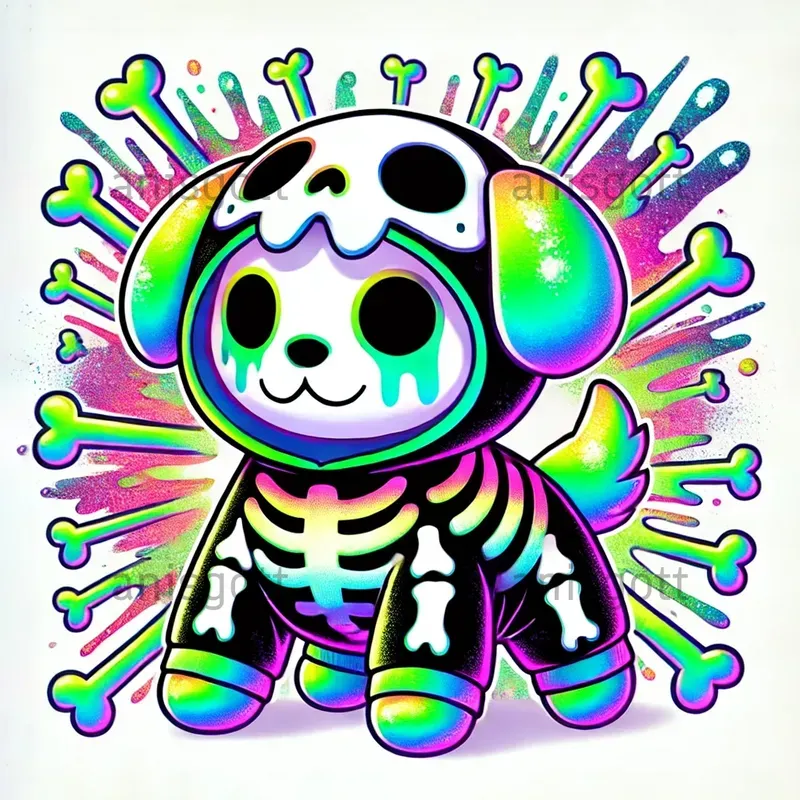 Chibi Cuteness Neon Eerie Plush Editions DALL·E Prompt | PromptBase
