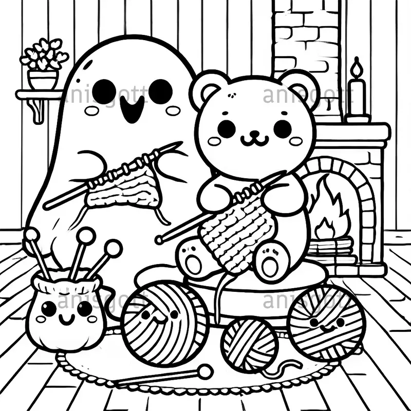 Cozy Ghost Adventure Coloring Pages DALL·E Prompt | PromptBase