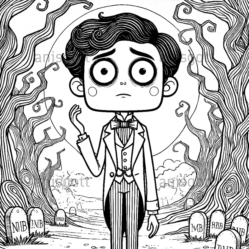 Tim Burton Alice In Wonderland Printable Coloring Pages Burton Gothic