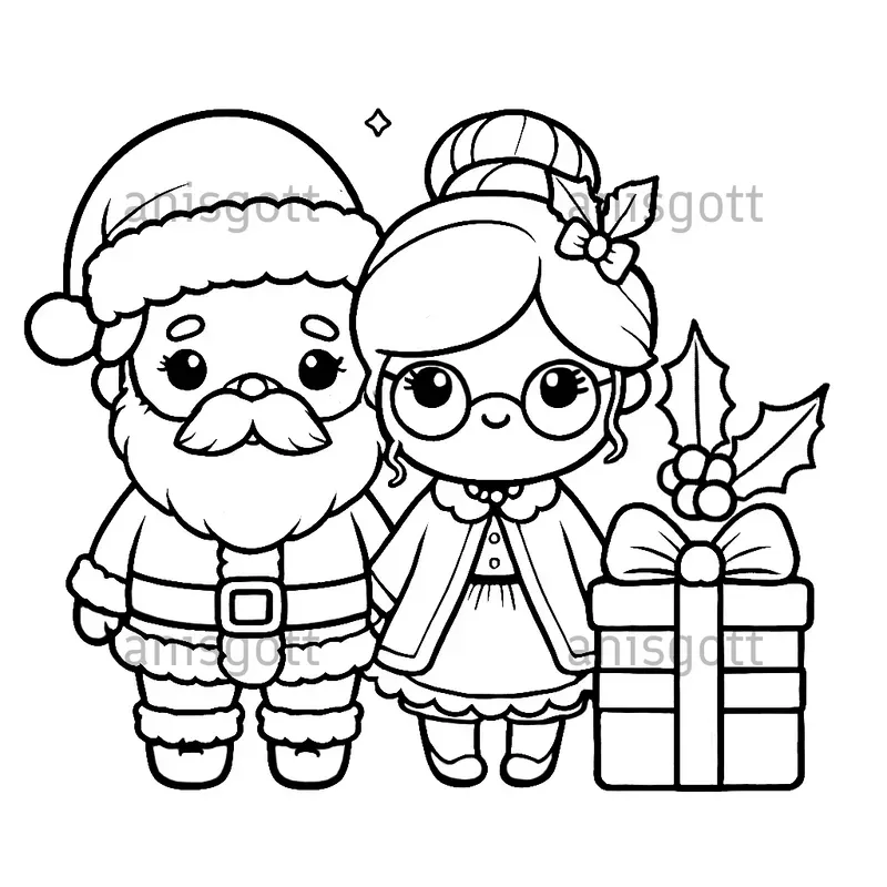 Cute Holiday Cheer Coloring Pages DALL·E Prompt | PromptBase
