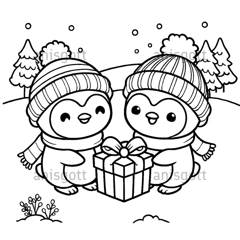 Cute Holiday Cheer Coloring Pages DALL·E Prompt | PromptBase