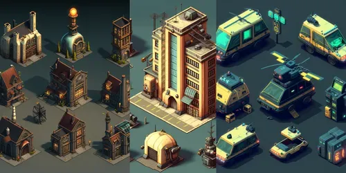 Isometric Game Assets Midjourney Prompt | PromptBase
