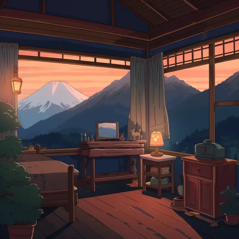 Cozy Japanese Animation Backgrounds Midjourney Prompt | PromptBase