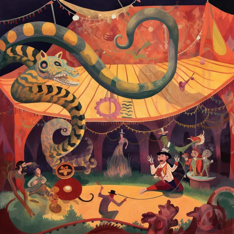 Whimsical Vintage Circus Scenes Midjourney Prompt | PromptBase