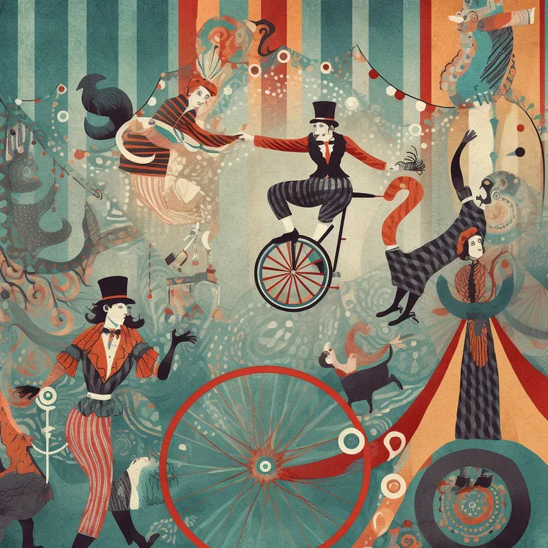 Whimsical Vintage Circus Scenes Midjourney Prompt | PromptBase