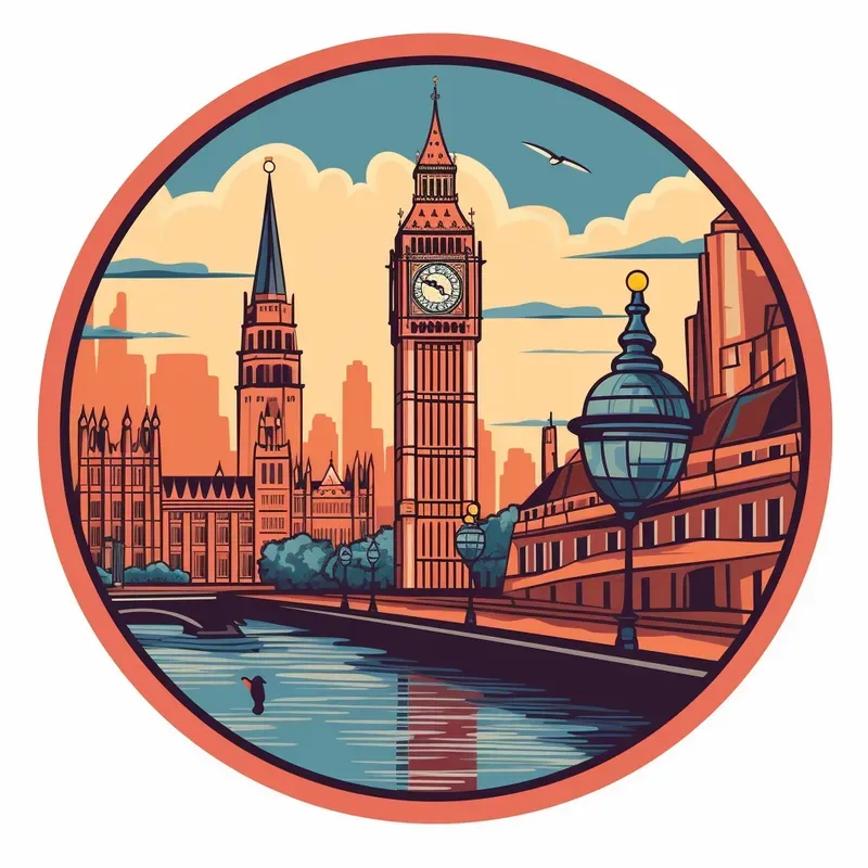 Nostalgic Cityscape Sticker Collections Midjourney Prompt | PromptBase