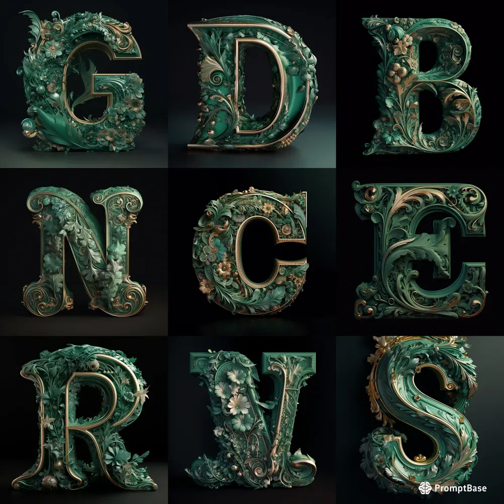 Beautiful Letter Design Midjourney Prompt | PromptBase