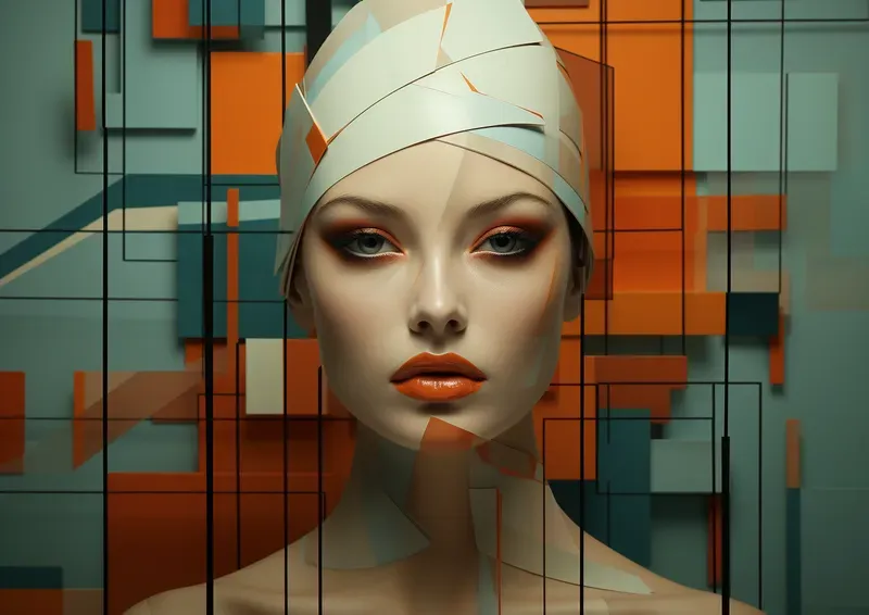 Geometric Shapes Contours Portraits Midjourney Prompt | PromptBase