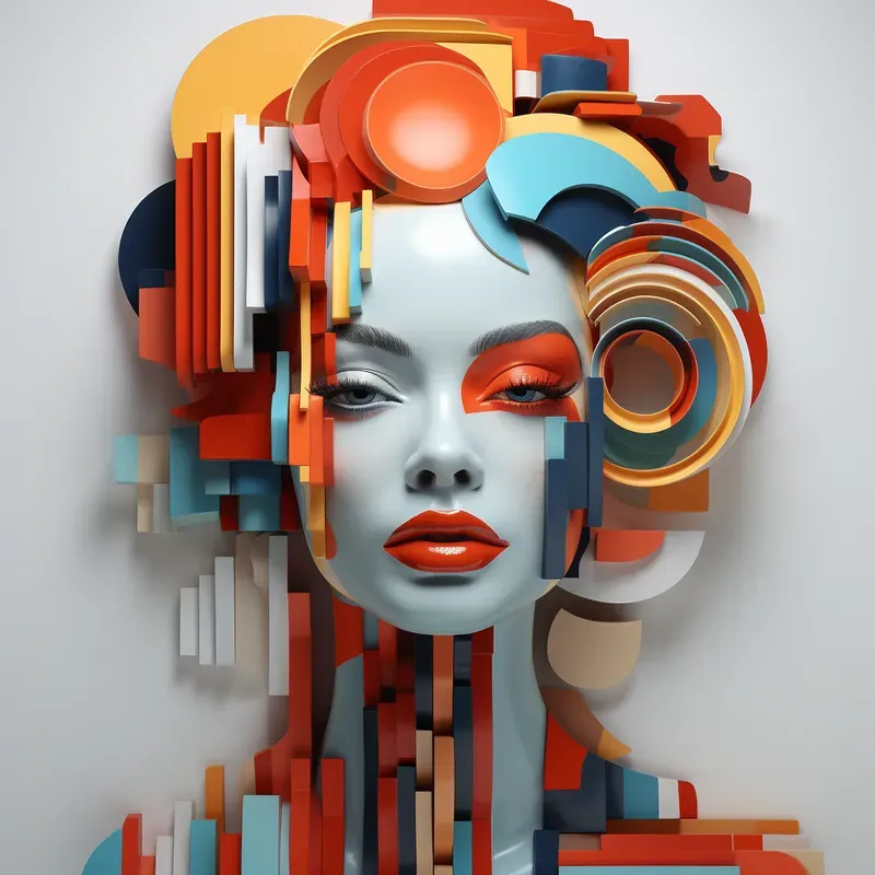 Geometric Shapes Contours Portraits Midjourney Prompt | PromptBase