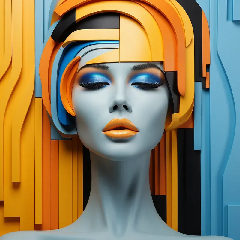 Geometric Shapes Contours Portraits Midjourney Prompt | PromptBase