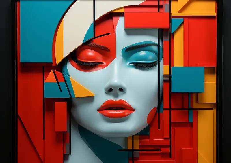 Geometric Shapes Contours Portraits Midjourney Prompt | PromptBase