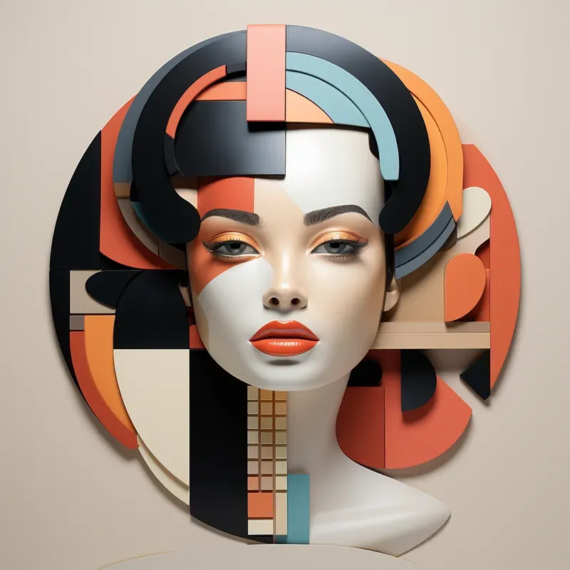 Geometric Shapes Contours Portraits Midjourney Prompt | PromptBase