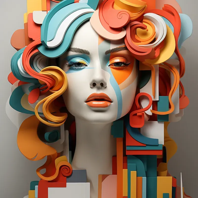 Geometric Shapes Contours Portraits Midjourney Prompt | PromptBase