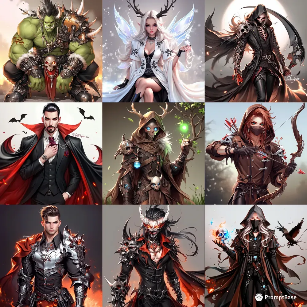 Epic Fantasy Character Designs Midjourney Prompt | PromptBase