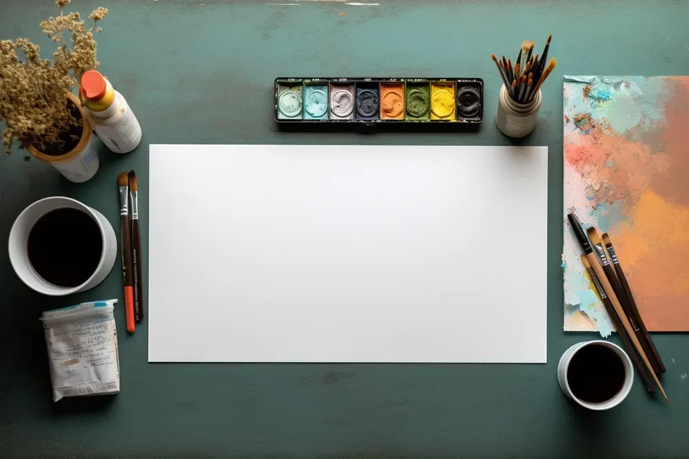 Top Down Desks And Paper Stock Images Midjourney Prompt | PromptBase